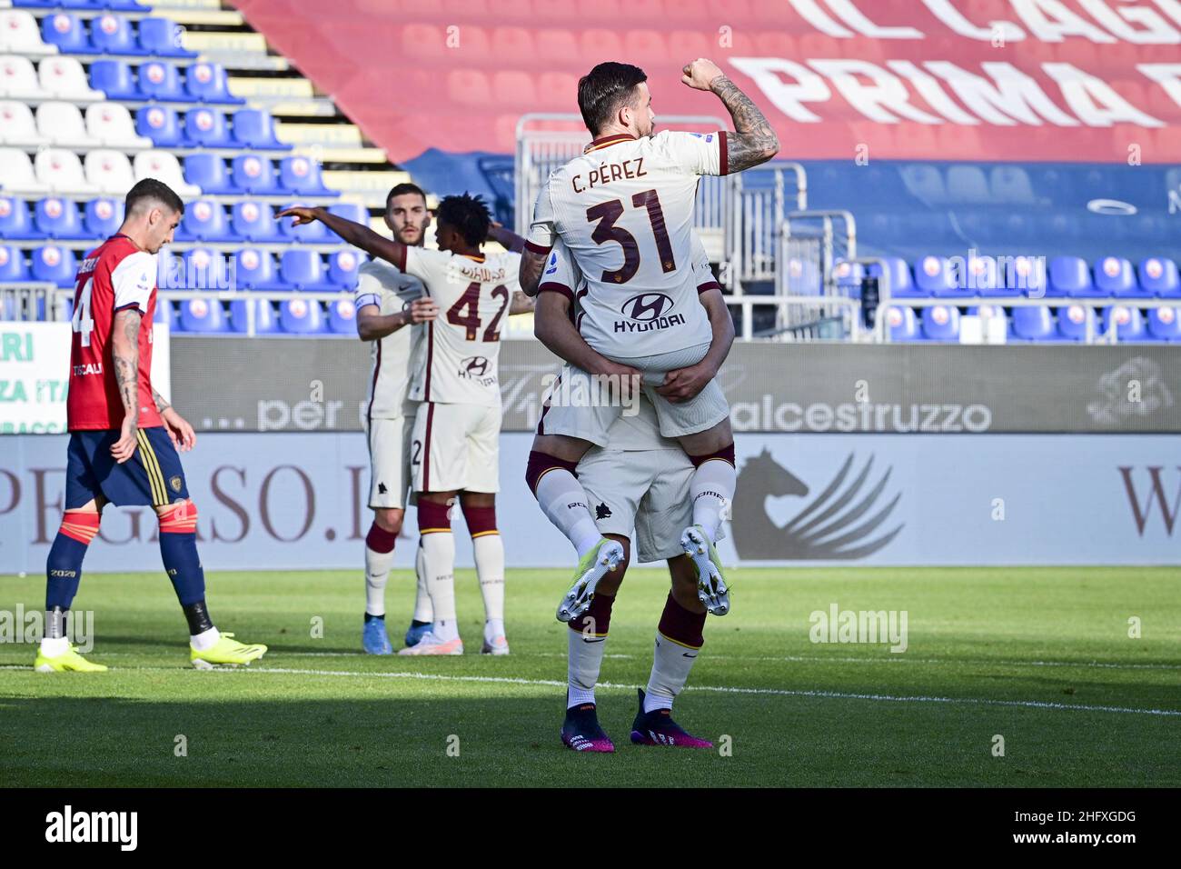 Fabio Rossi/AS Roma/LaPresse 25/04/2021 Cagliari (Italy) Sport Soccer ...