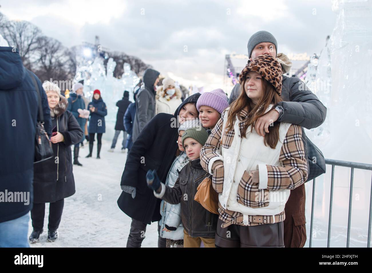 Moscow, Russia - 16.012022, Ice sculptures of characters from Disney ...