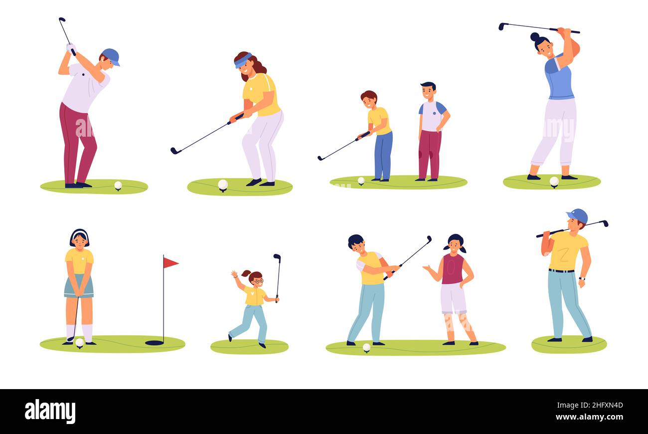 Golf players characters different ages golfers Stock Vector Images - Alamy