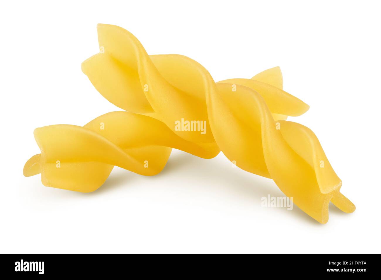 raw Fusilli pasta, isolated on white background with clipping path and ...