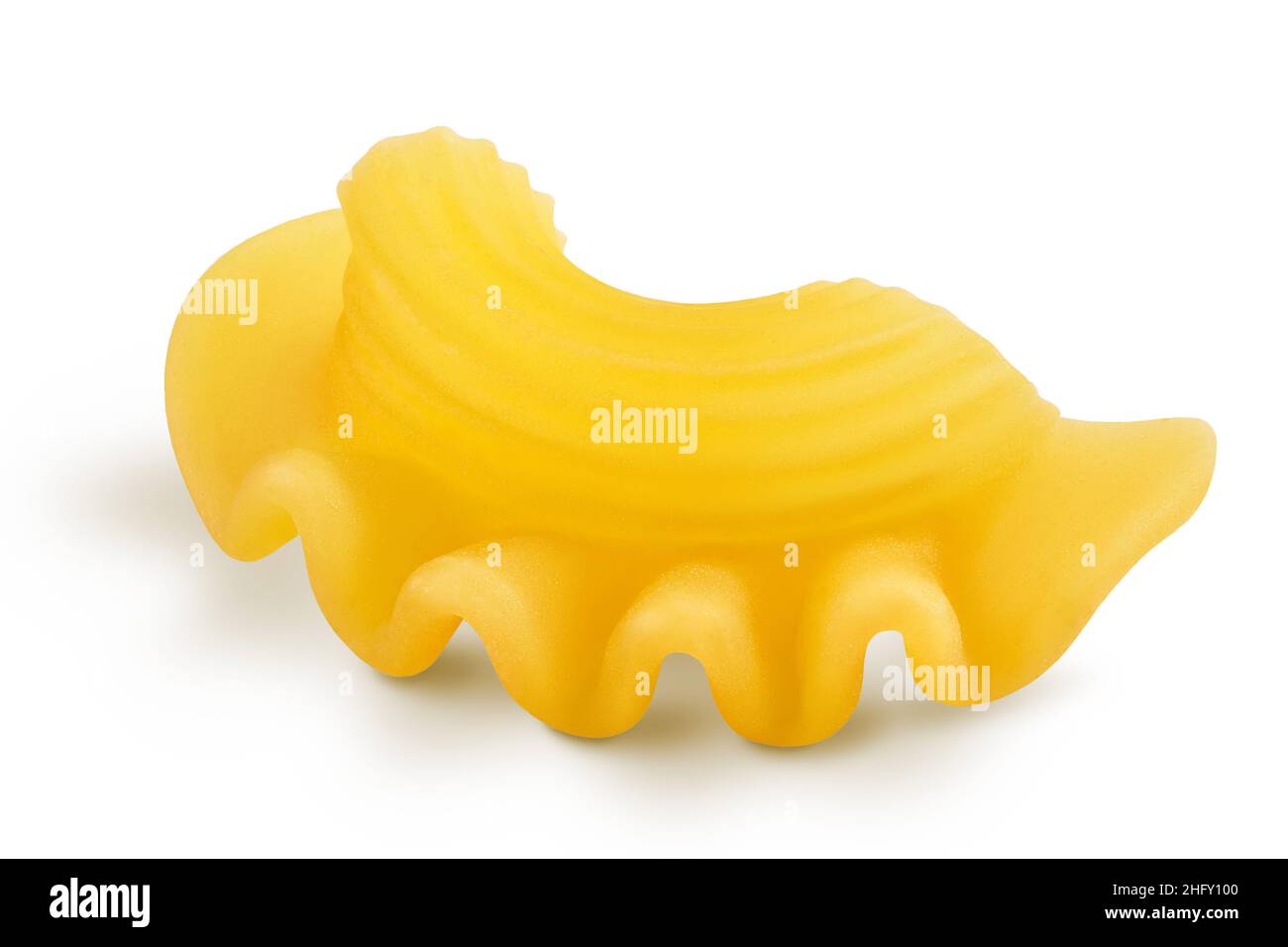 Pasta cornetti creste macaroni isolated on white background with ...