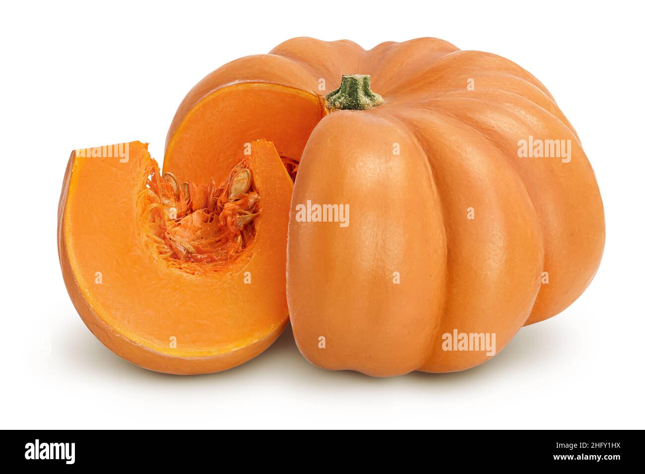 Fresh orange pumpkin isolated on white background with clipping path ...