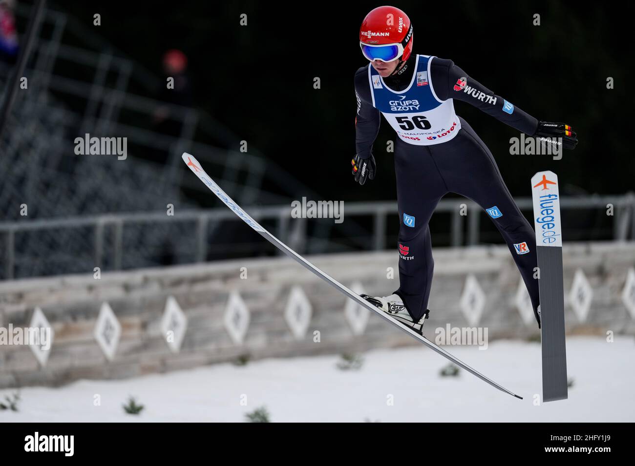 Zakopane, Poland. 16th Jan, 2022. Stephan Leyhe seen in action during ...