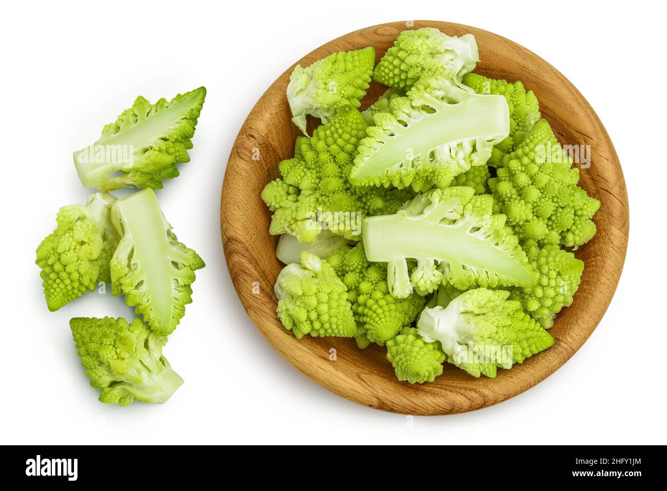 Romanesco broccoli cabbage or Roman Cauliflower isolated on white ...