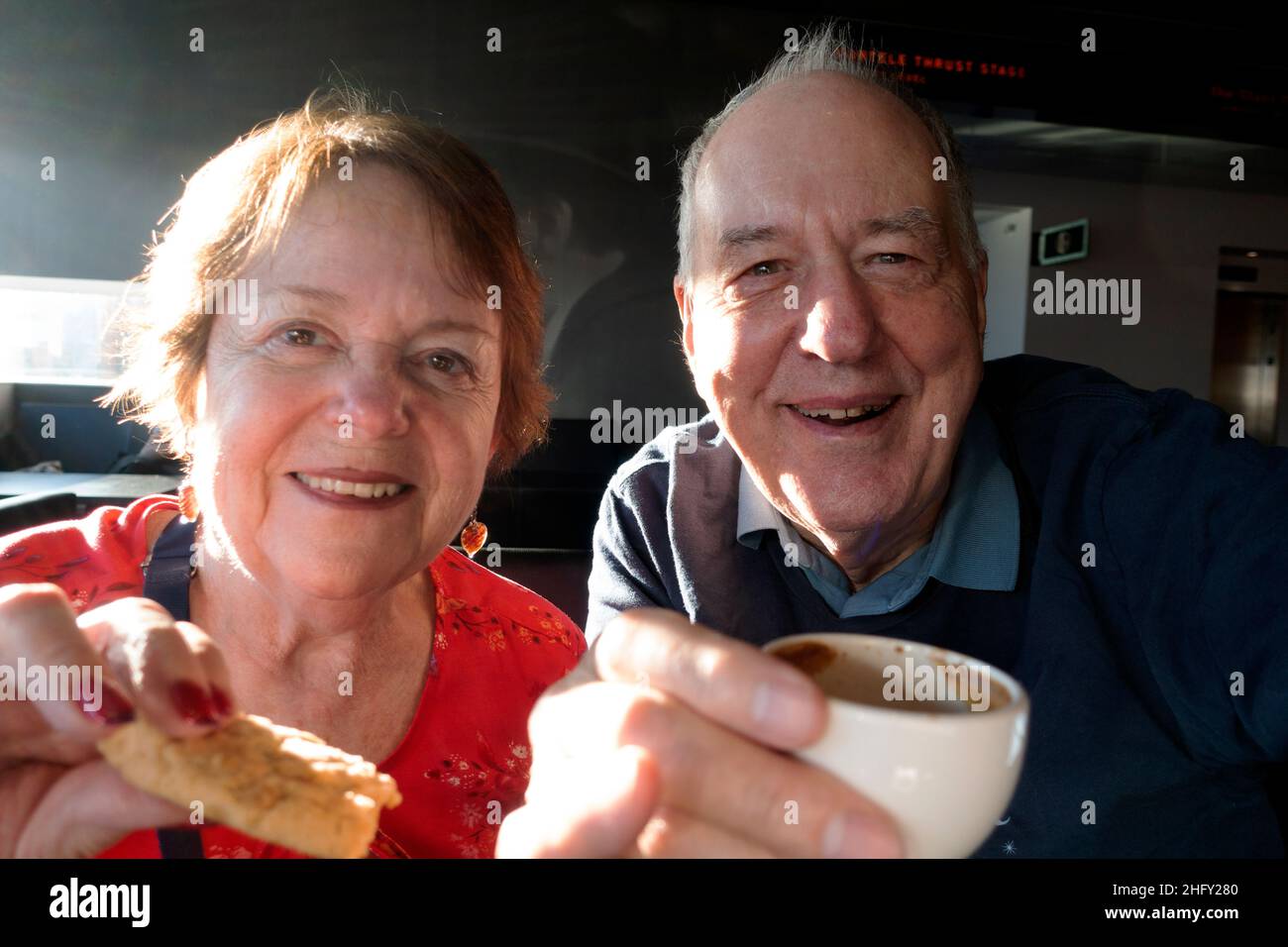 Photographers Mary and Steve Skjold enjoying an espresso and a cookie ...
