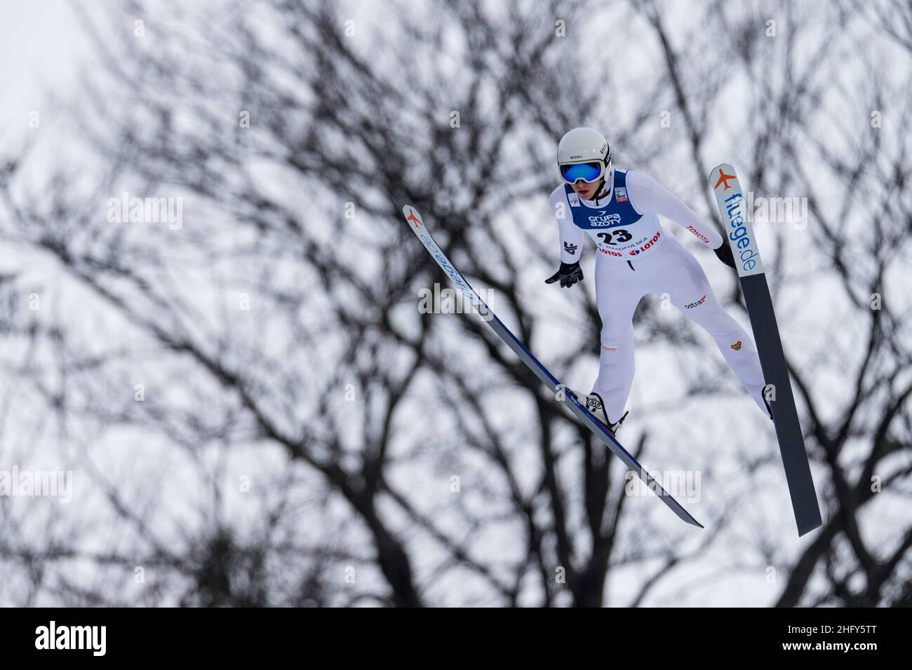 Viktor Polasek seen in action during the individual competition of the FIS Ski Jumping World Cup ...