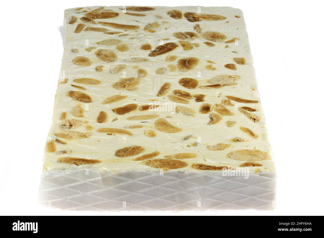 white nougat isolated on white background Stock Photo - Alamy
