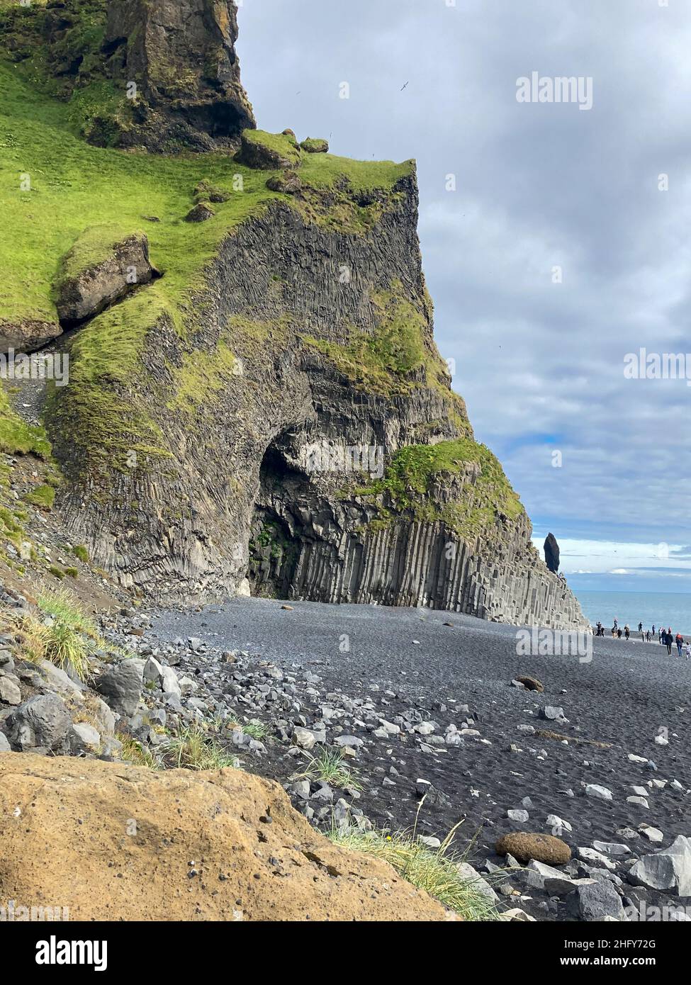 A Cave with Basalt Columns on a Beach in Iceland Stock Photo - Alamy