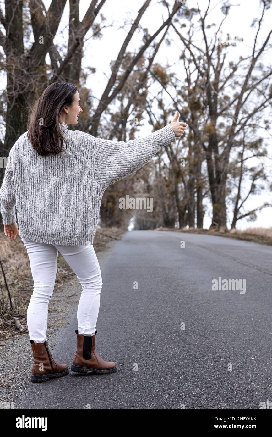 Hitchhiking lover hi-res stock photography and images - Alamy