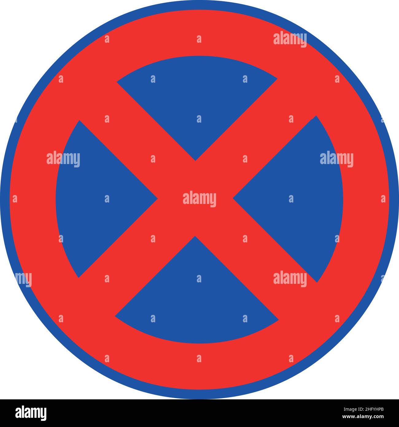 Vector illustration of traffic sign, prohibited to stop and park Stock ...