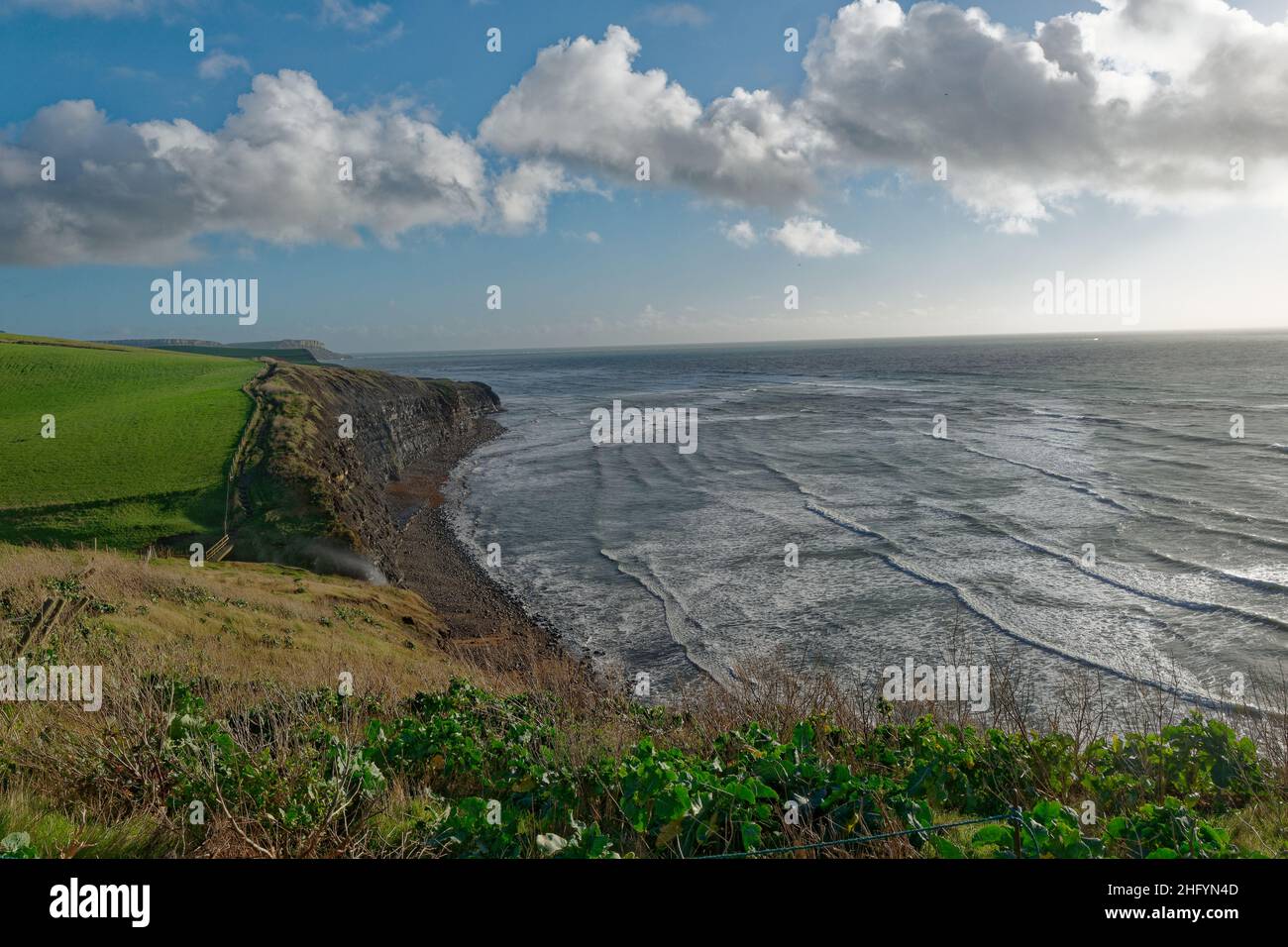 View of Cliffs from South West Coast Path East of Kimmeridge Bay in ...