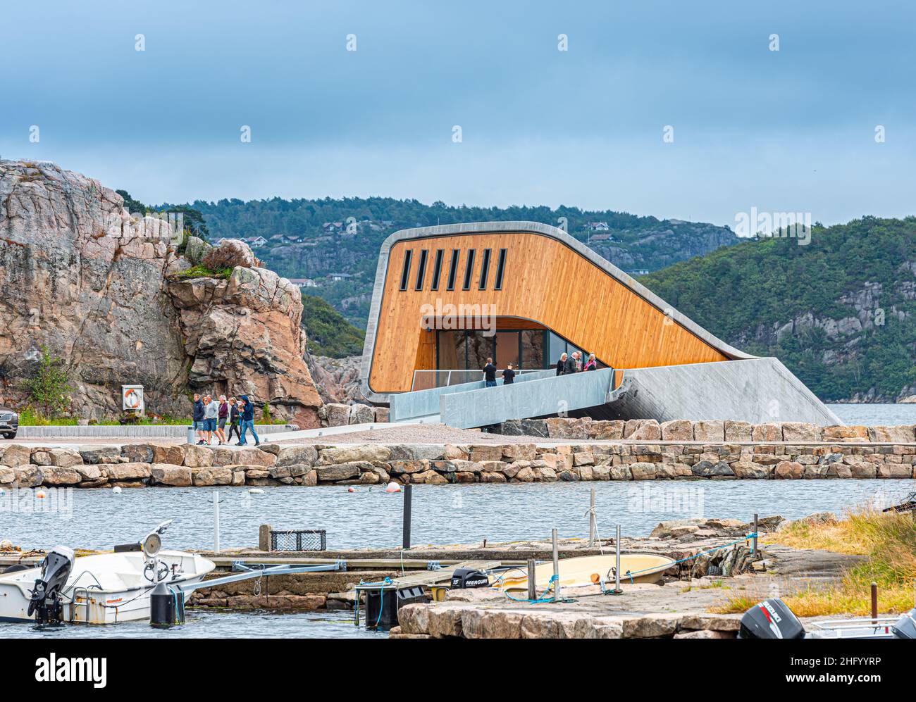 Lindesnes, Norway – July 21 2019: Exterior of underwater restaurant ...