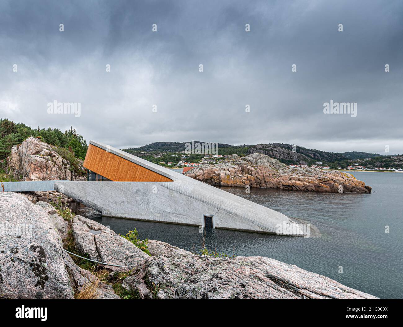 Lindesnes, Norway – July 21 2019: Exterior of underwater restaurant ...