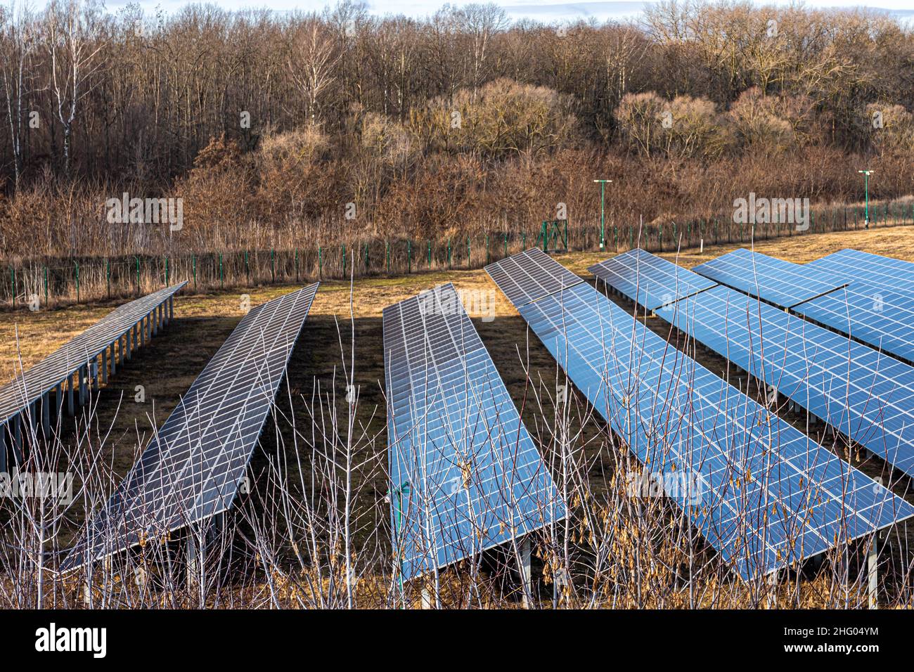 Electric farm with panels for producing clean ecologic energy Stock ...