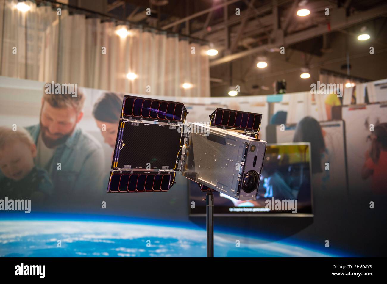 Las Vegas, USA. 06th Jan, 2022. Sony is showing a satellite for its ...