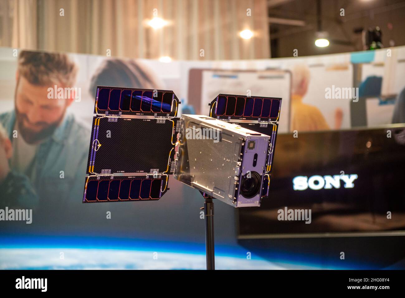 Las Vegas, USA. 06th Jan, 2022. Sony is showing a satellite for its ...