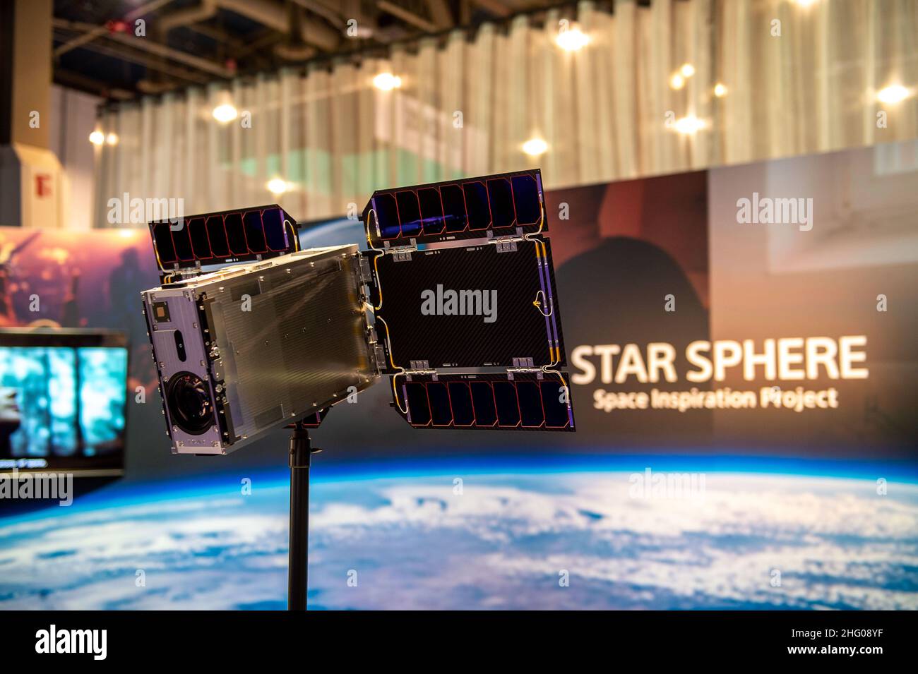 Las Vegas, USA. 06th Jan, 2022. Sony is showing a satellite for its ...