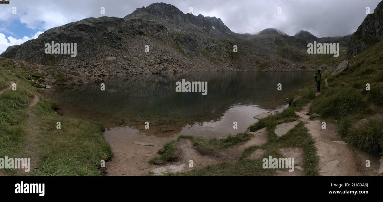 The Tomasee, "source" of the River Rhine in Grisons, Switzerland Stock ...