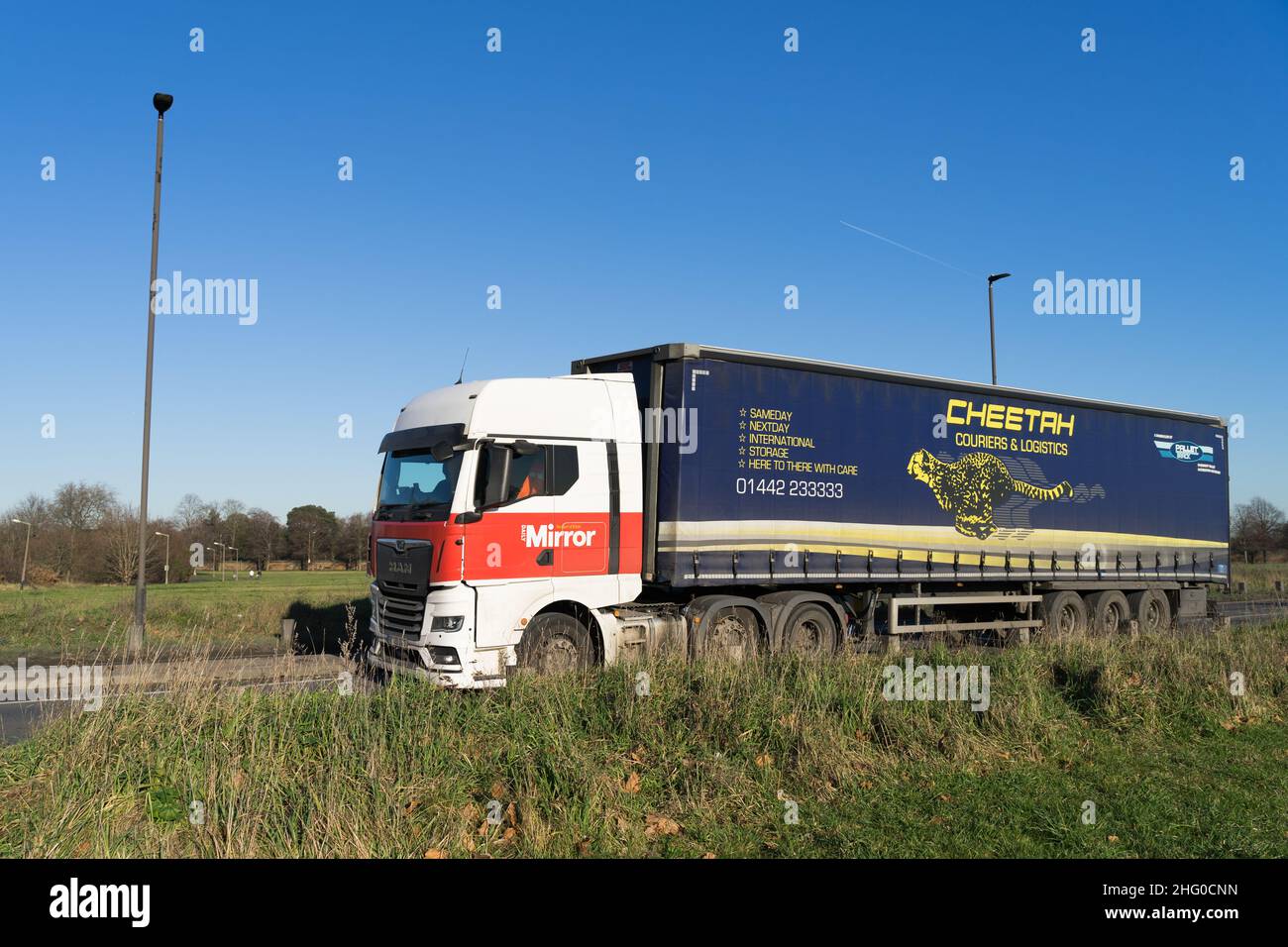 front side view of CHEETAH Courier logistics Lorry on Shooters Hill ...