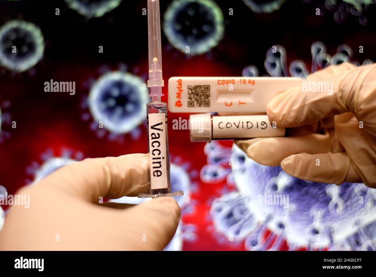 Kolkata, India. 17th Jan, 2022. In this photo illustration a Coviself ...