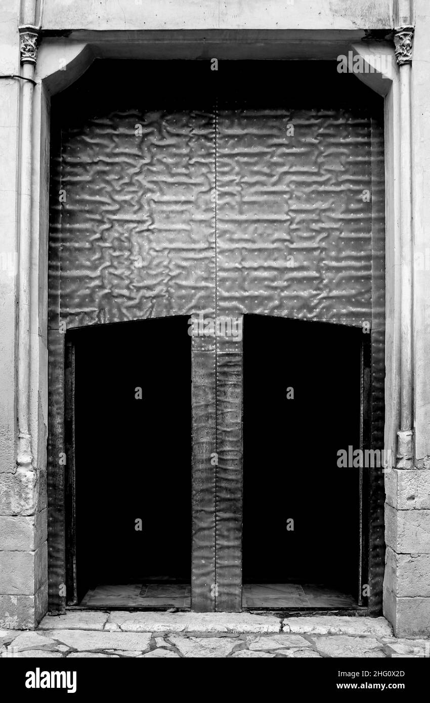 Old forged metal door in Guadalest, Alicante, Spain Stock Photo - Alamy