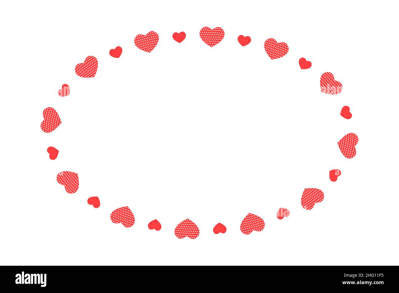 Oval frame with hearts. Template for Valentine day card, wedding ...