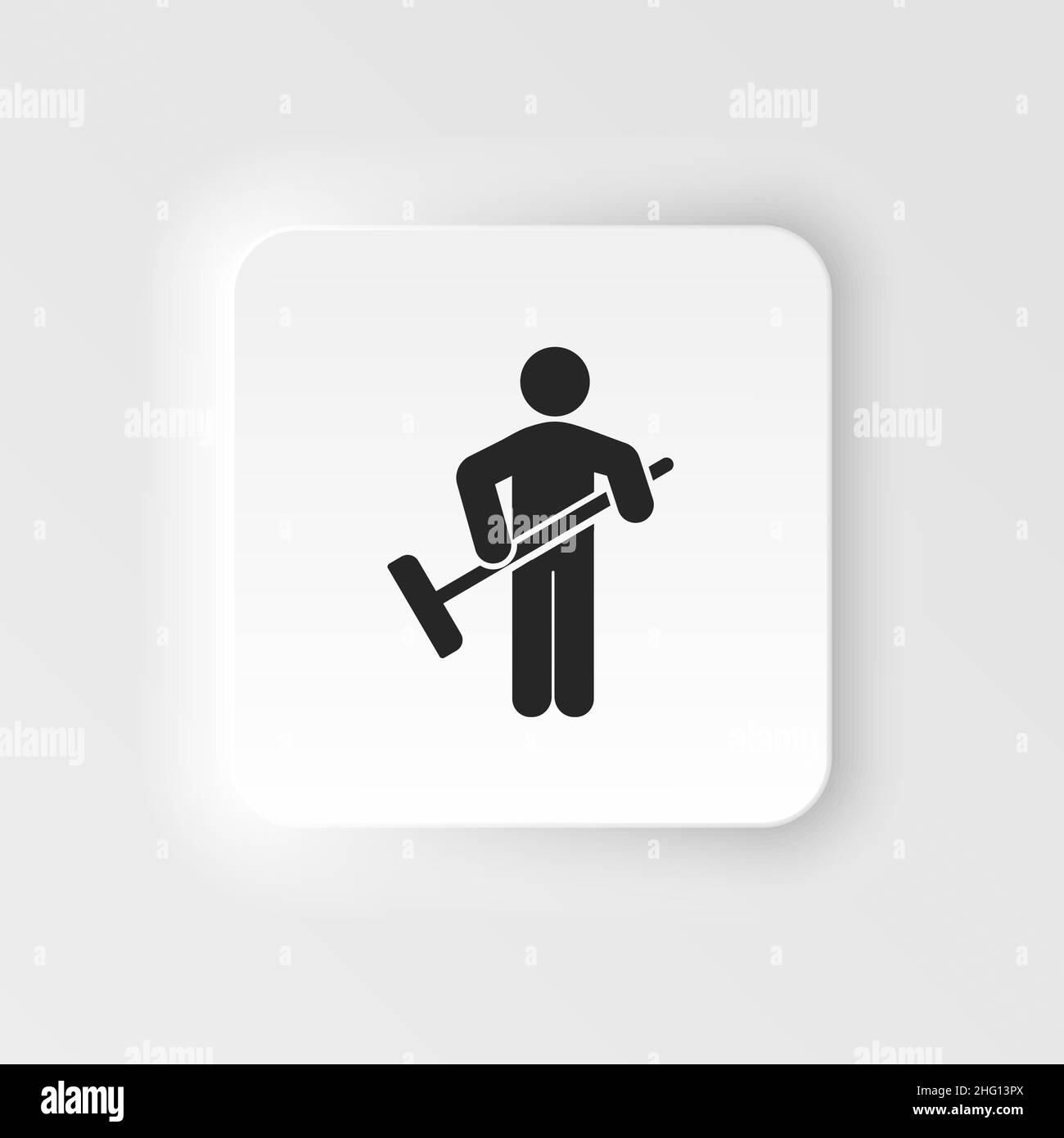 Sweeping person icon neumorphic style neumorphic style vector icon ...