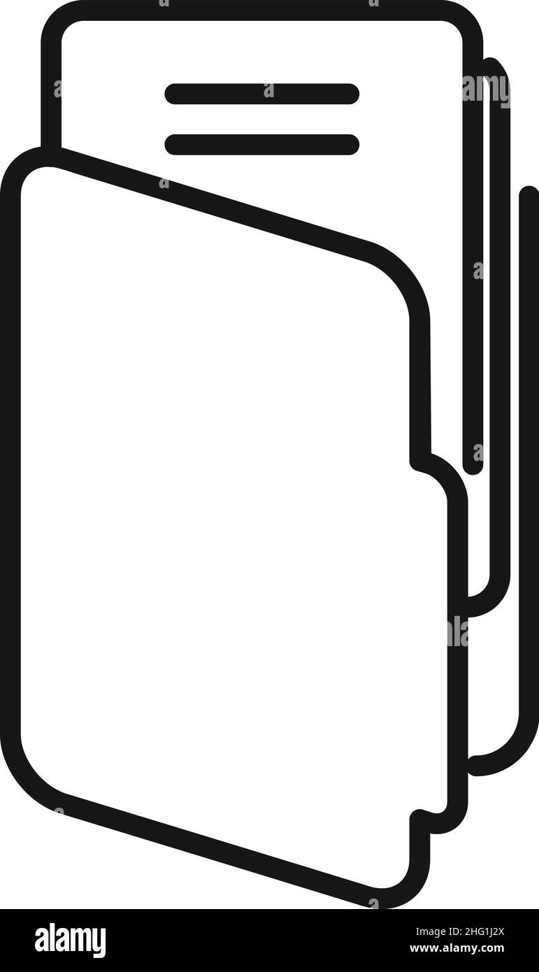 Text folder icon outline vector. Message letter. Notepad pencil Stock ...