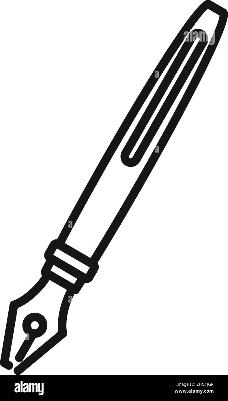 Ink pen icon outline vector. Hand letter. Message pencil Stock Vector ...