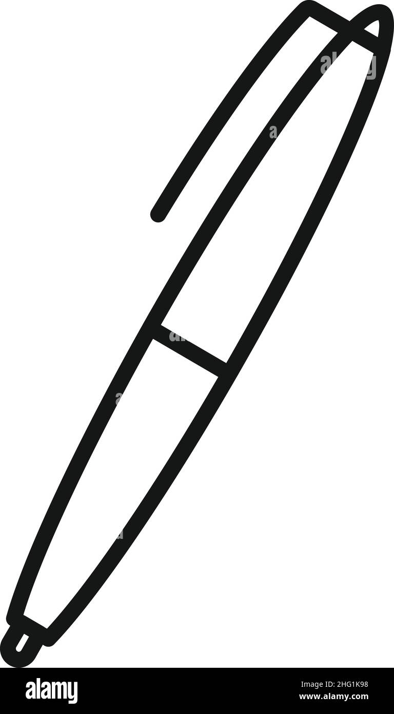 Office pen icon outline vector. Paper text. Notepad pencil Stock Vector ...