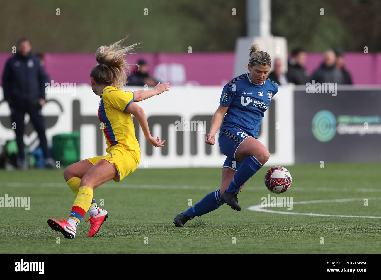 DURHAM, UK JAN 16TH Durham Women's Abby Holmes in action with Crystal ...