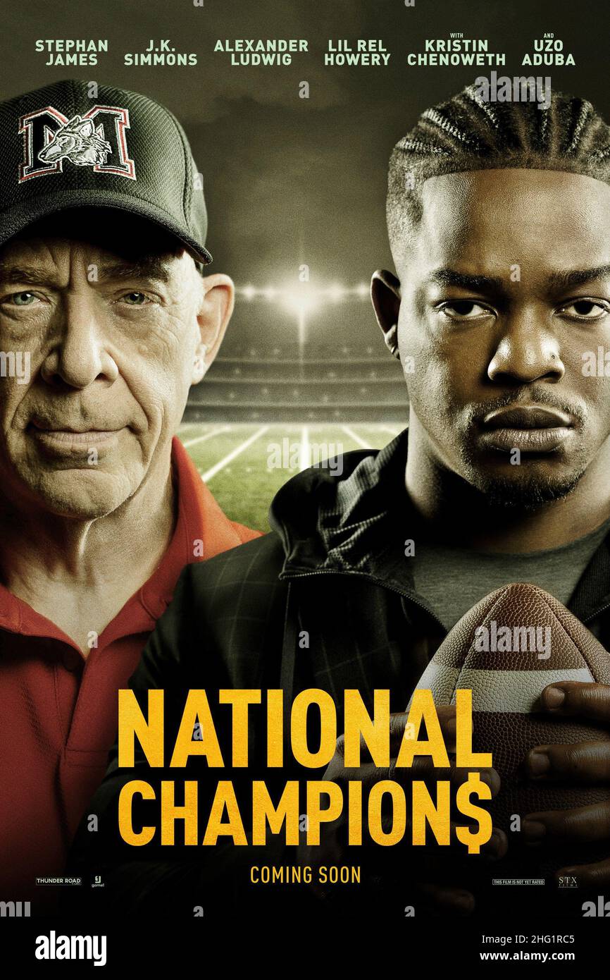 NATIONAL CHAMPIONS, advance poster, from left: J.K. Simmons, Stephan ...