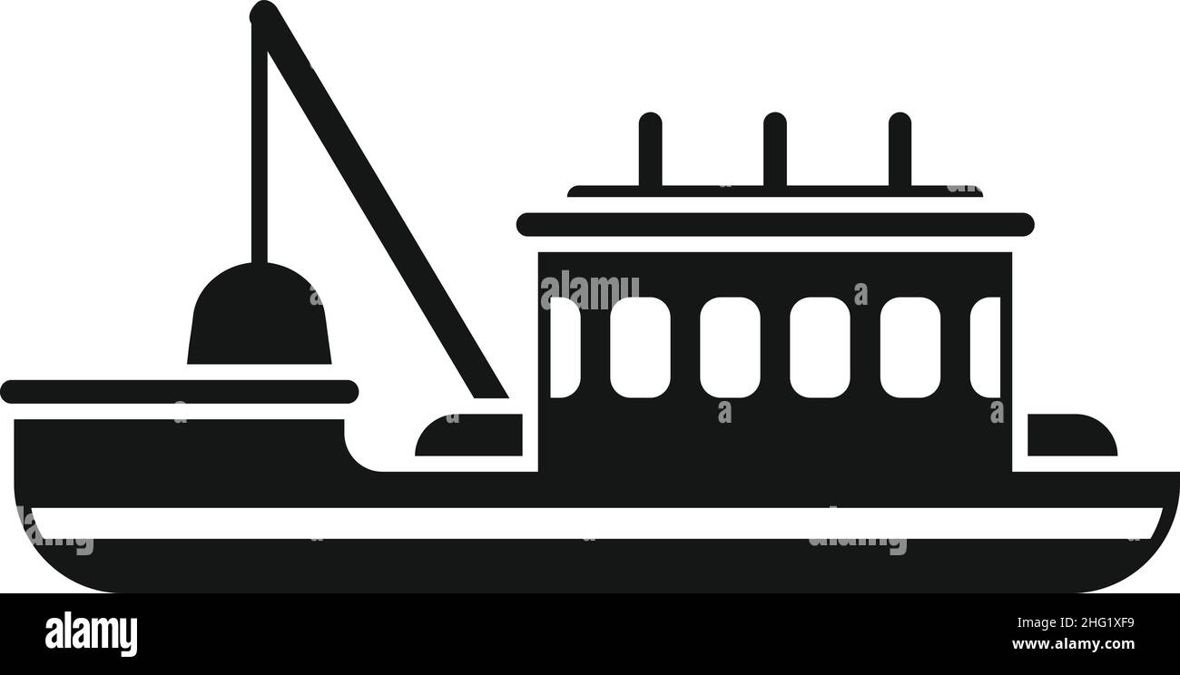 Fish ship icon simple vector. Fishing boat. Sea vessel Stock Vector ...