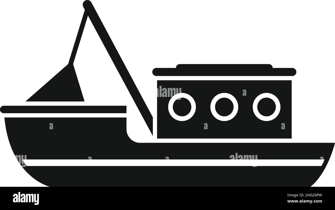 Fish vessel icon simple vector. Fishing boat. Sea trawler Stock Vector ...