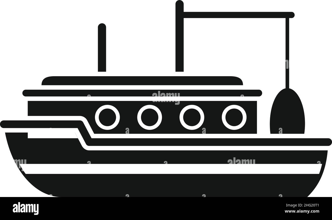 Trawler boat icon simple vector. Sea vessel. Fish ship Stock Vector ...