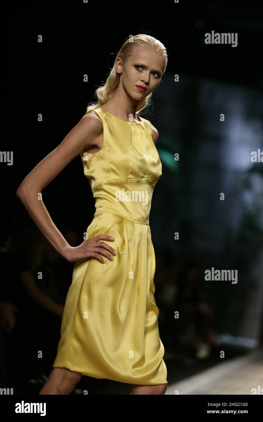 A model on the catwalk wears a design as part of the Clips Spring ...