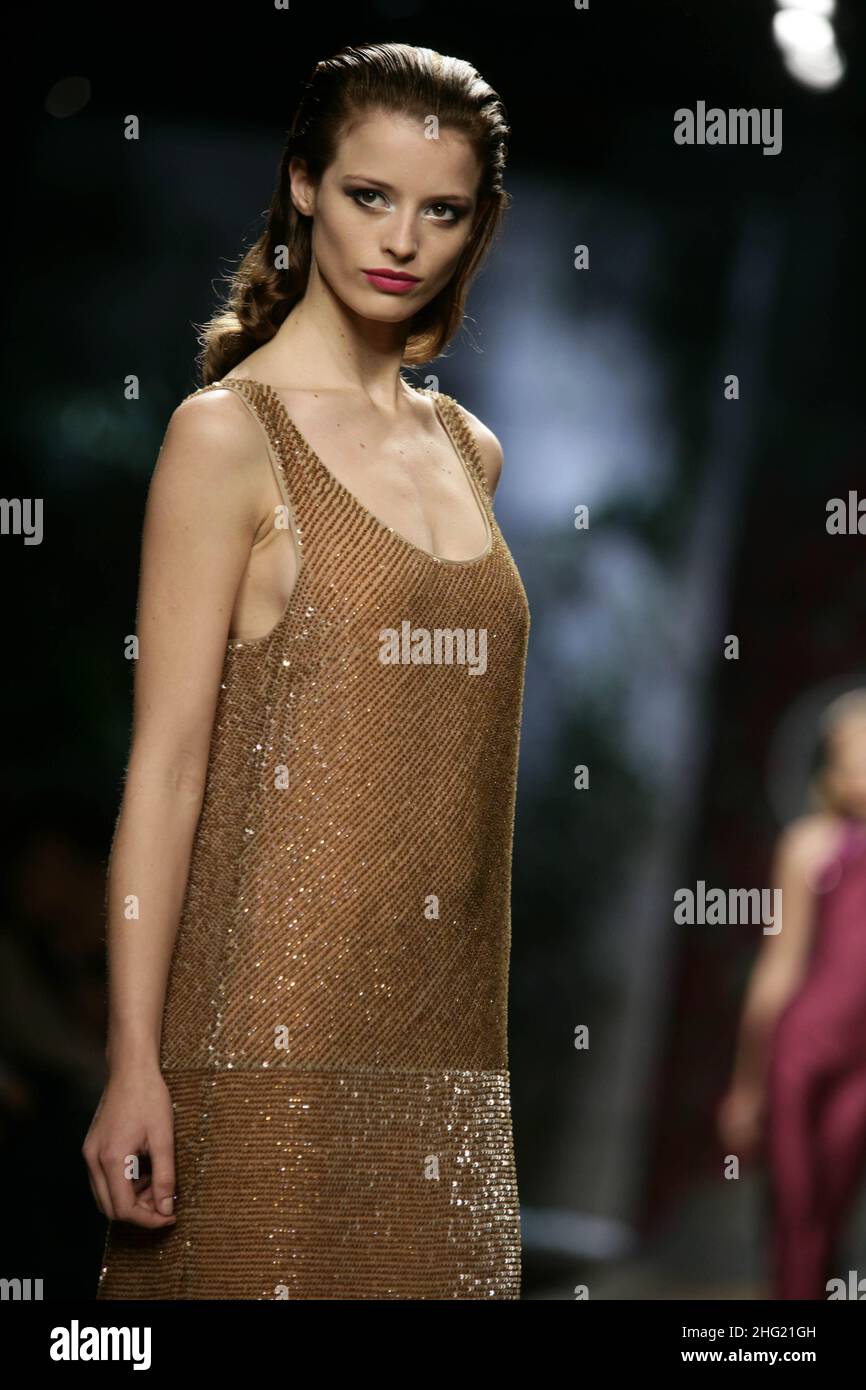 A model on the catwalk wears a design as part of the Clips Spring ...