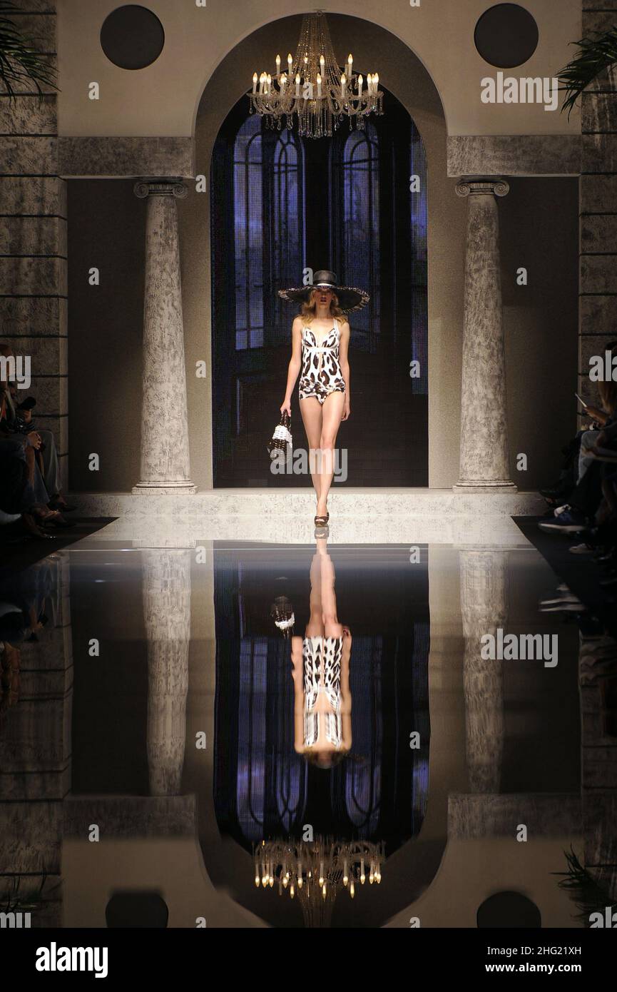 A model on the catwalk wears a design by Rocco Barocco for the Spring ...