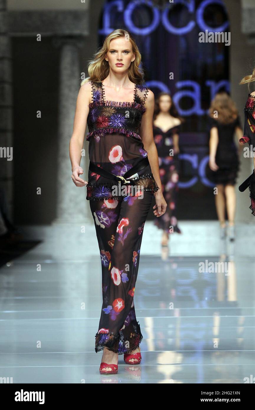 A model on the catwalk wears a design by Rocco Barocco for the Spring ...