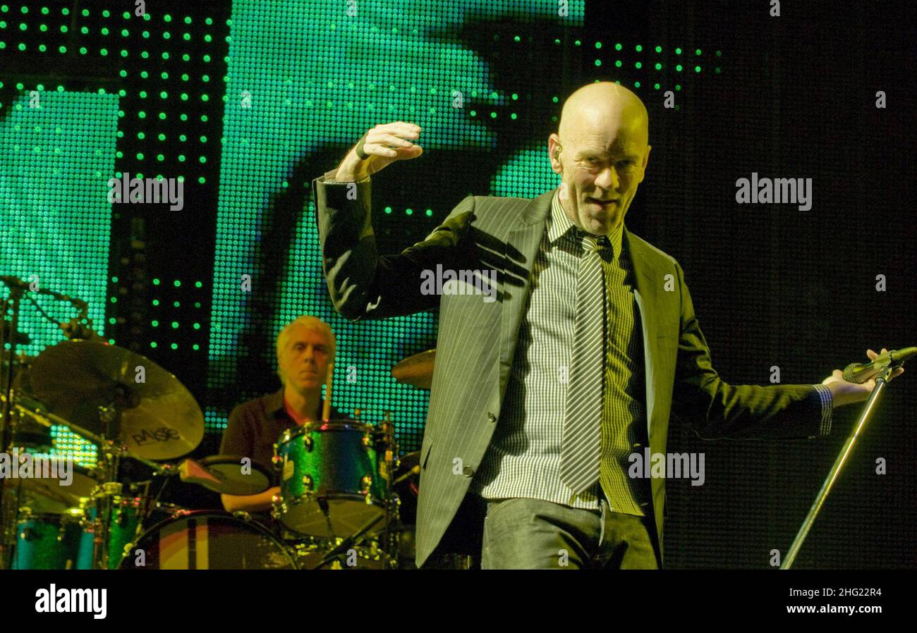 Michael Stipe Of Rem Performing On Stage High Resolution Stock ...