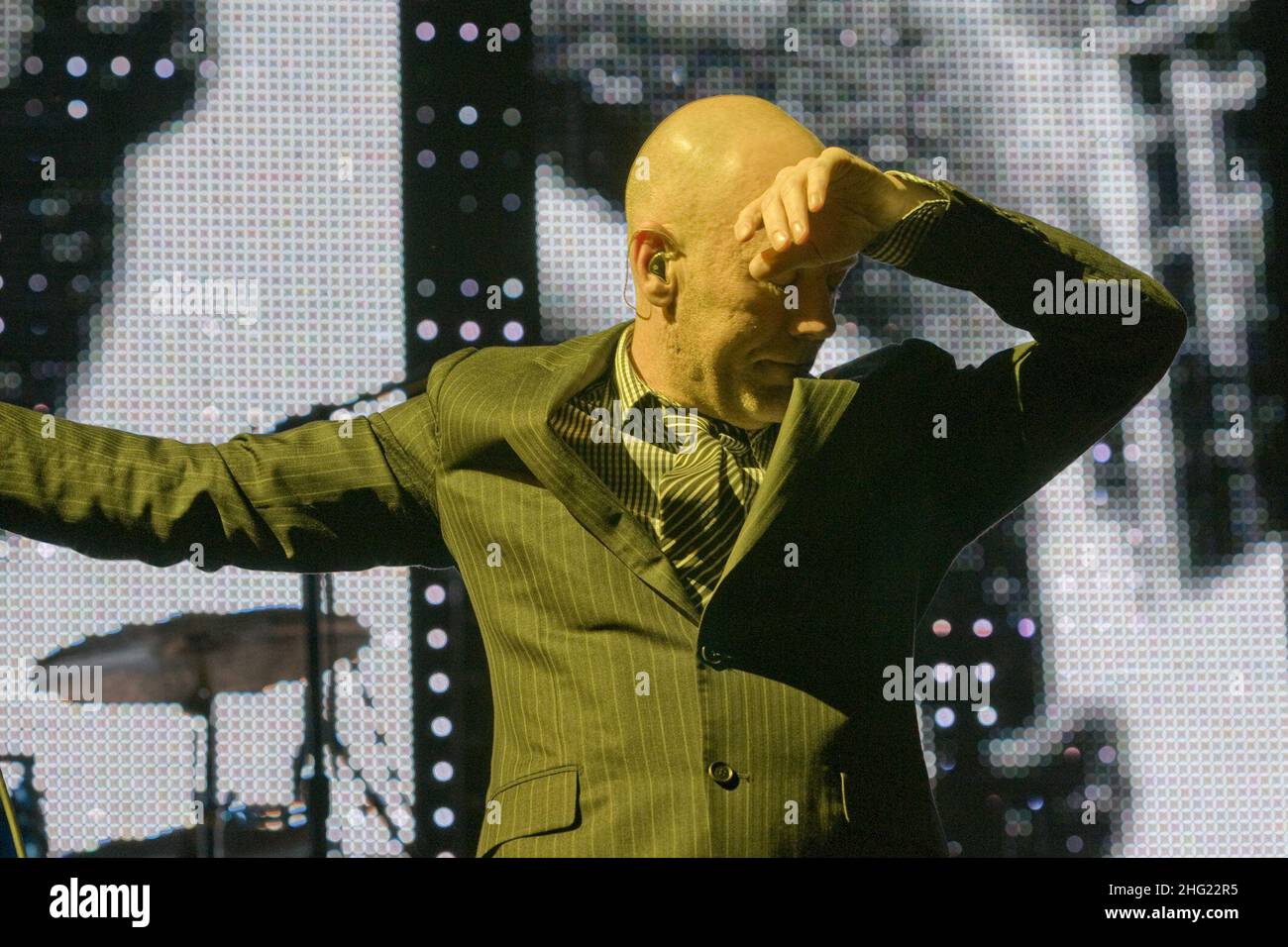 Michael stipe of rem performing on stage hi-res stock photography and ...