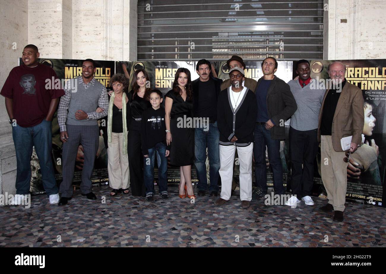 The cast attend the premiere of 'The Miracle at St. Anna' in Rome Stock ...