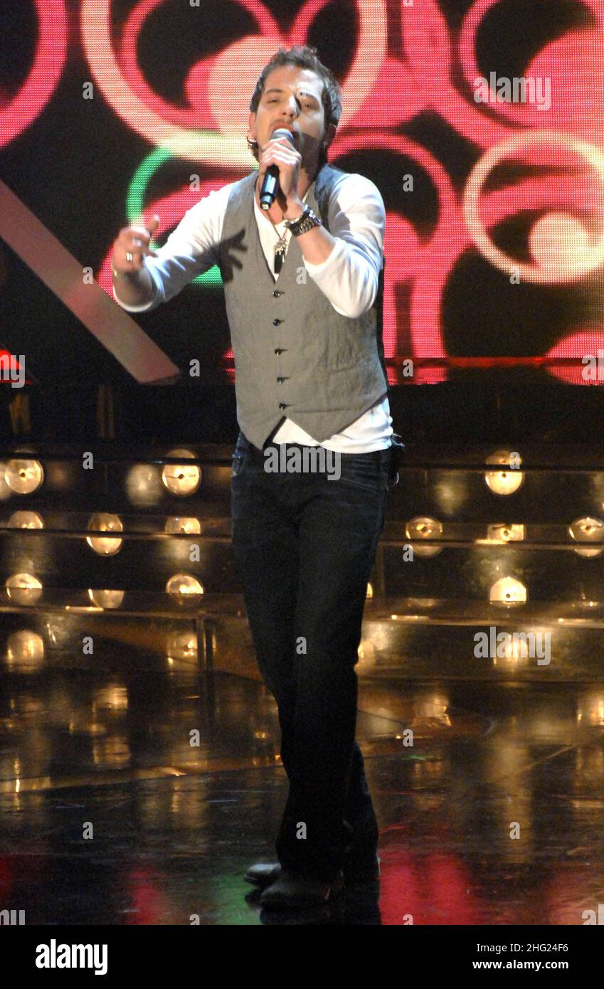 Singer James Morrison performs on the Italian version of the 'X Factor ...