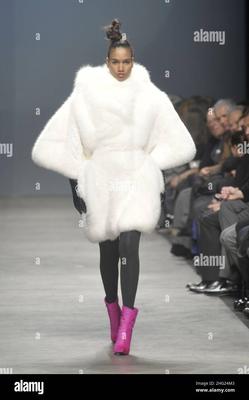 A model on the cat walk wears a design by Iceberg during Milan Fashion ...