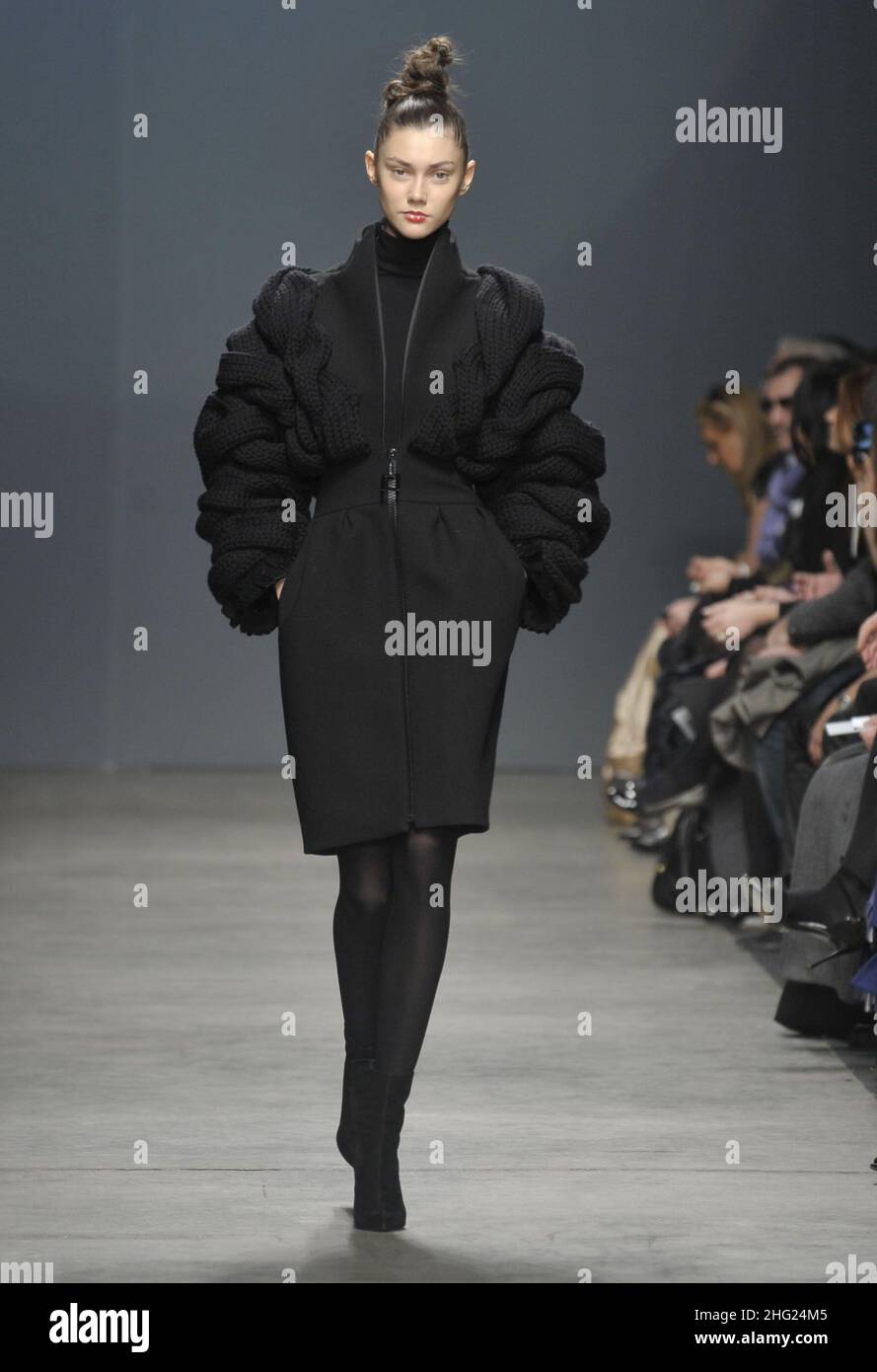 A model on the cat walk wears a design by Iceberg during Milan Fashion ...