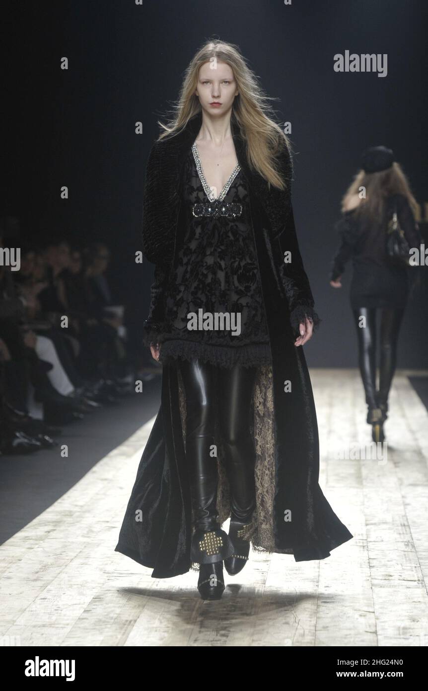 A model on the cat walk wears a design by Angelo Marani during Milan ...