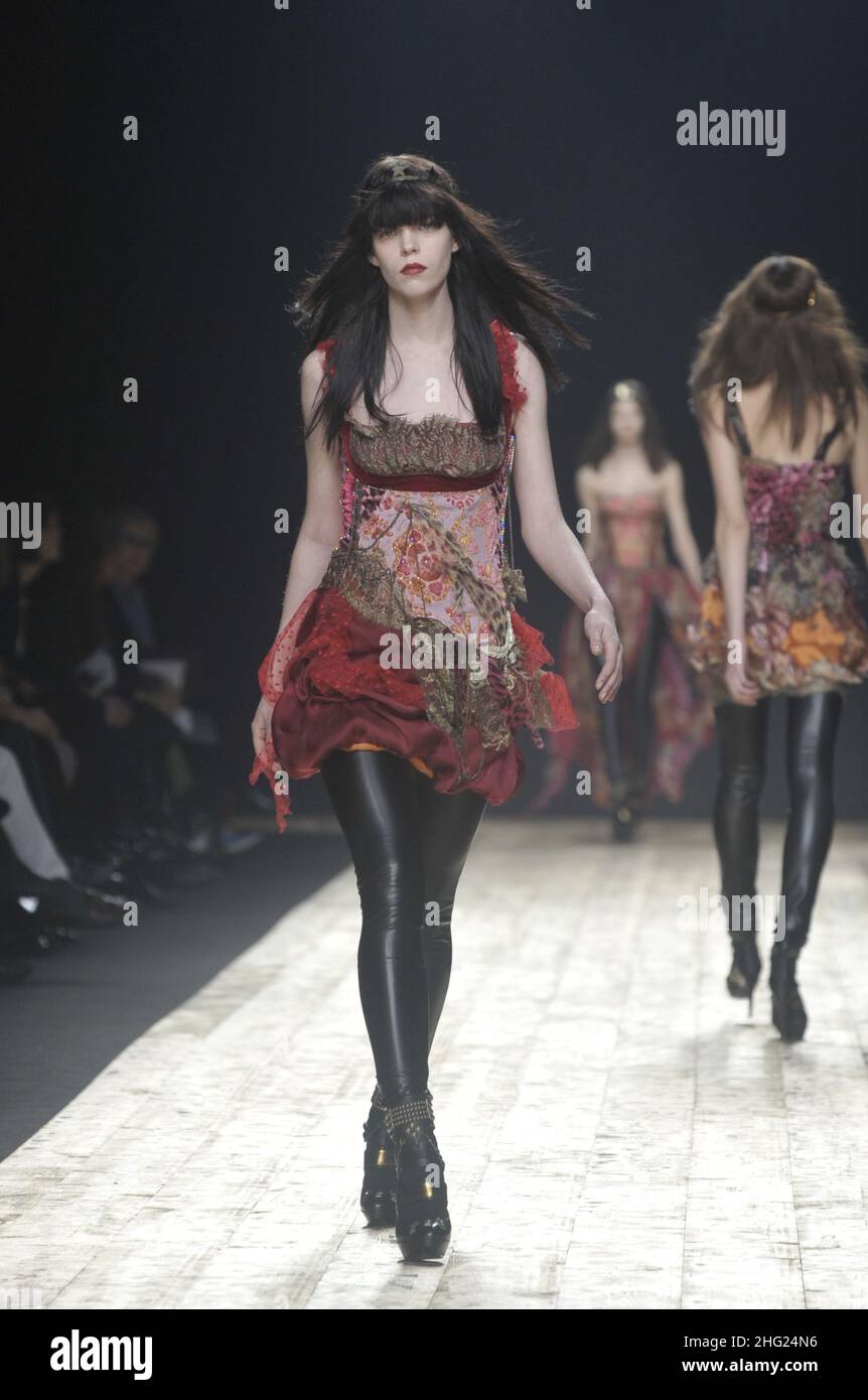 A model on the cat walk wears a design by Angelo Marani during Milan ...