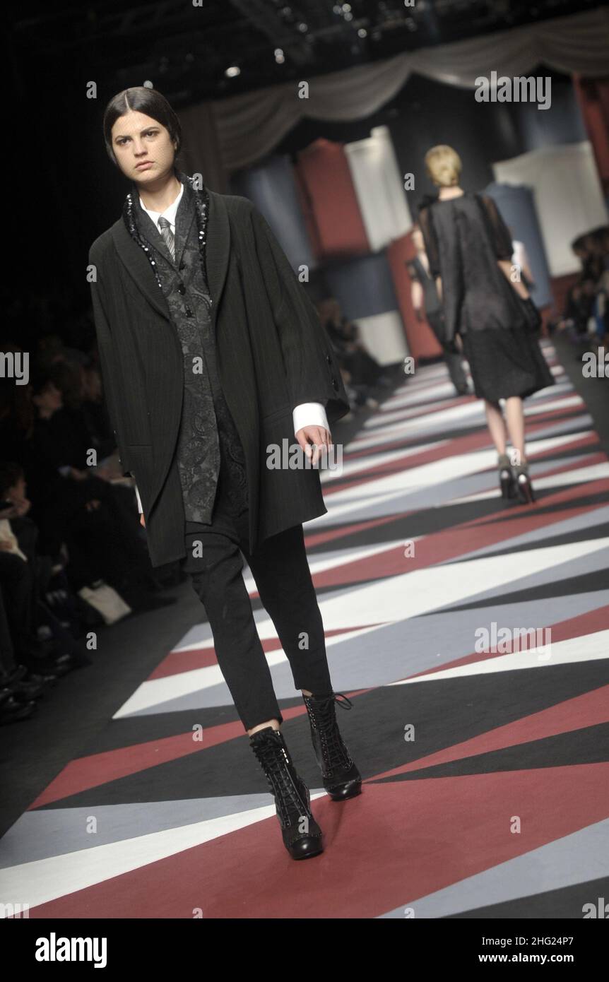 A model on the cat walk wears a design by Antonio Marras during Milan ...