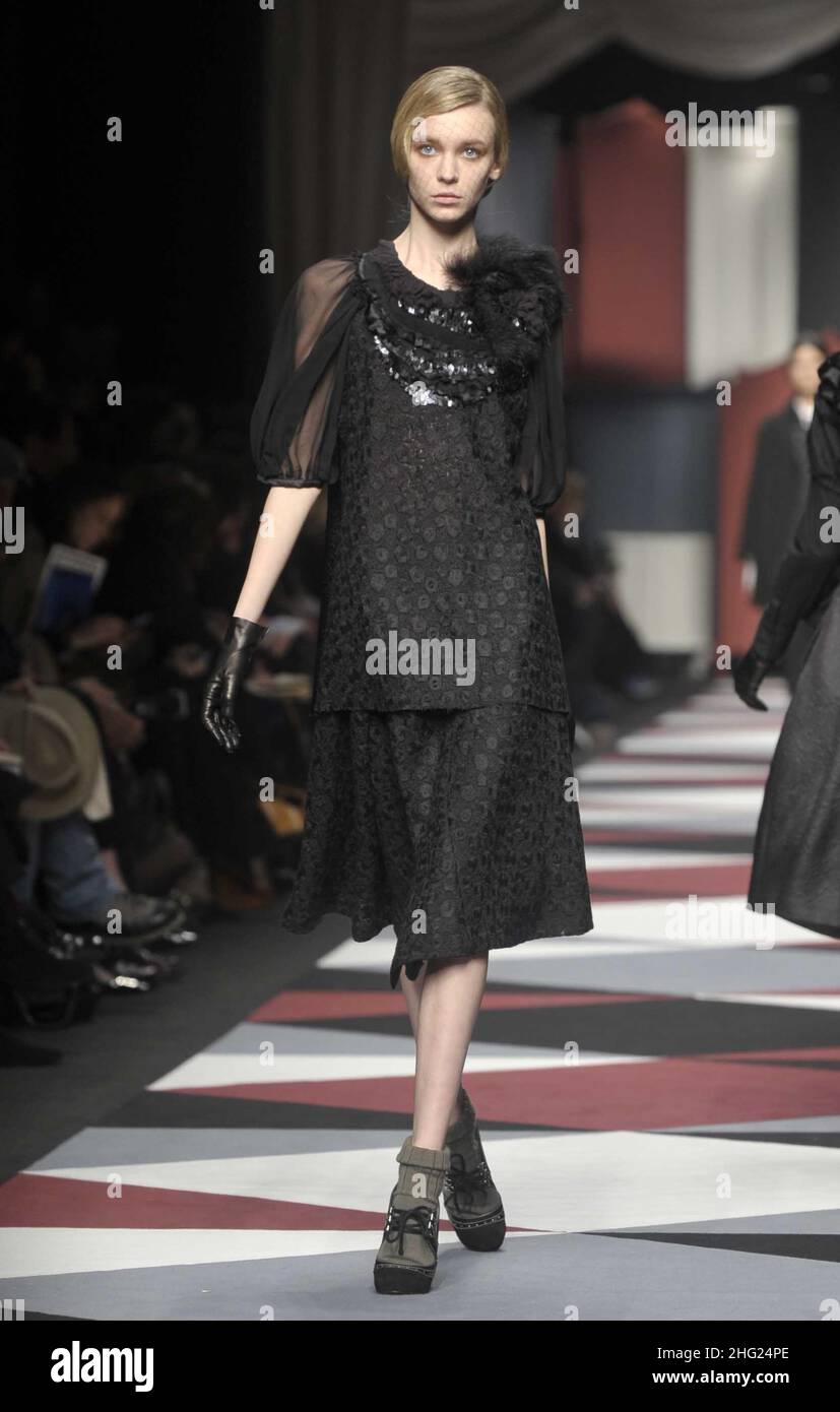 A model on the cat walk wears a design by Antonio Marras during Milan ...