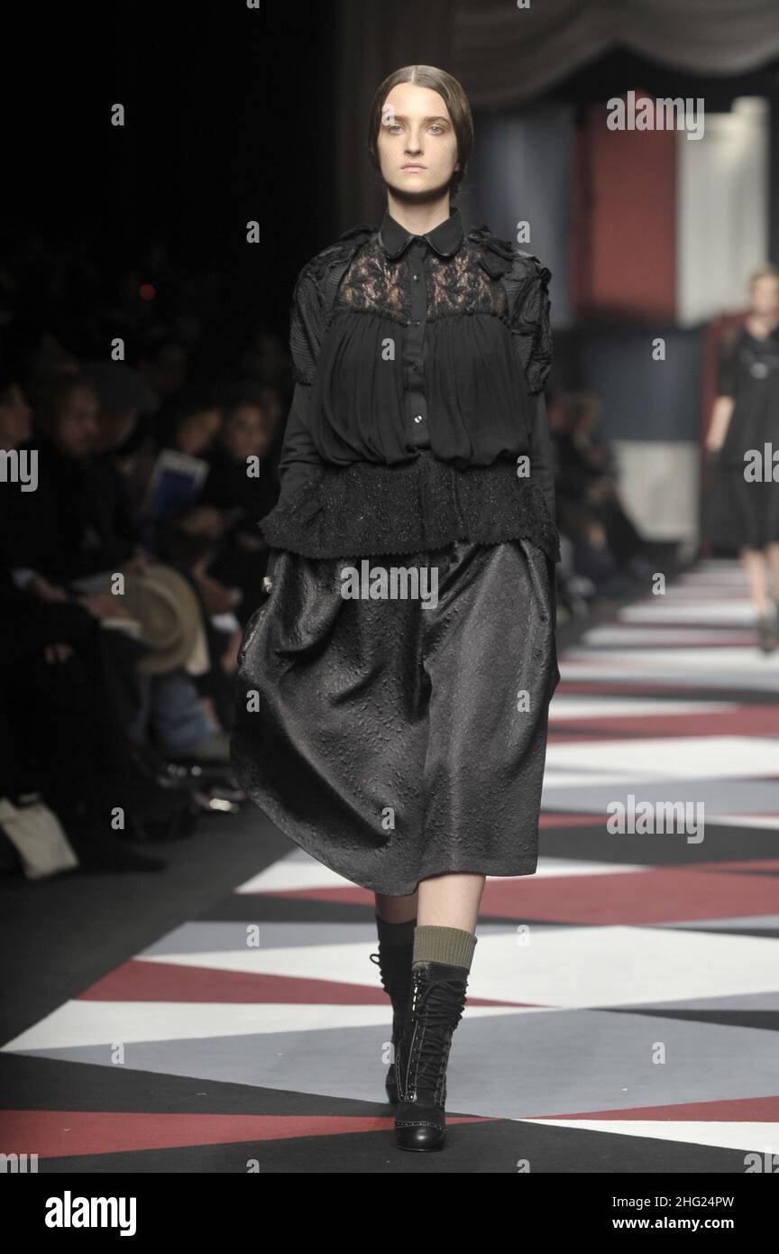 A model on the cat walk wears a design by Antonio Marras during Milan ...